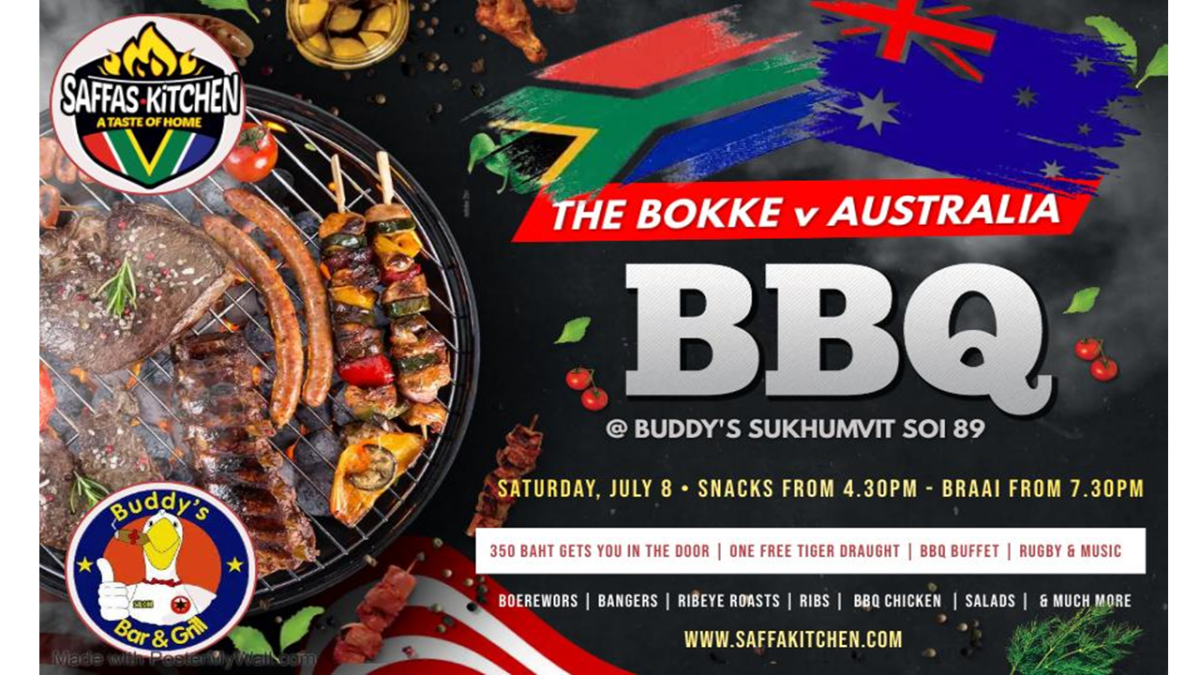 South African Braai BBQ And Rugby Boks Vs Aus - Soi 89 | Buddy's Bar & Grill